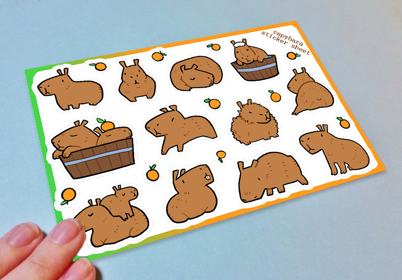 Capybara Sticker Sheet – Fresh Hot Flavors