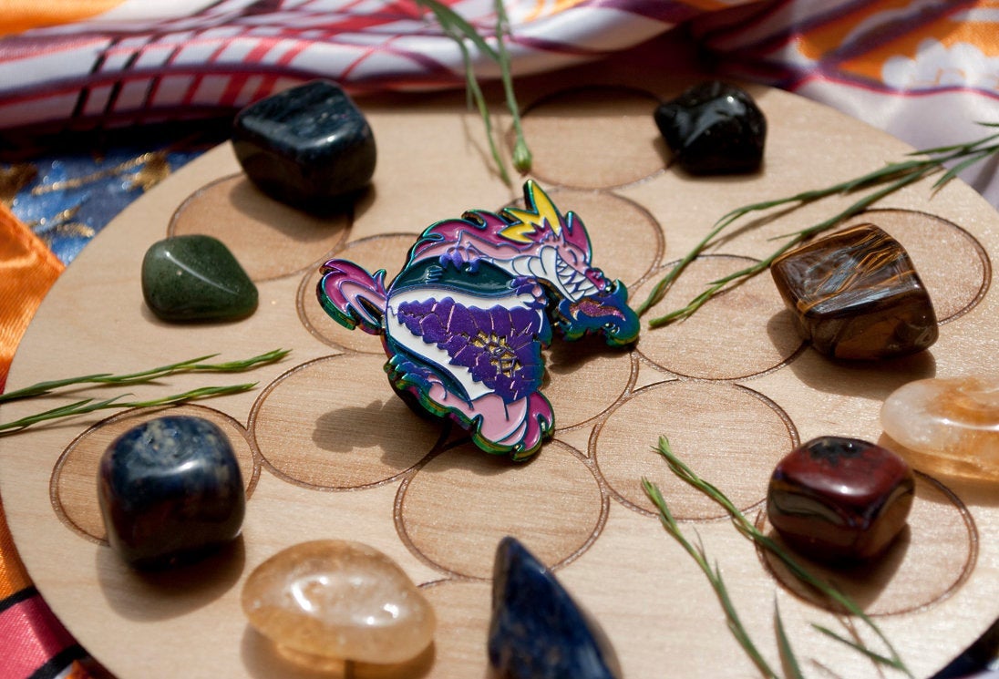 Geode Drake Rainbow Enamel Pin – Fresh Hot Flavors